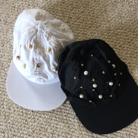Accessories | Set2 Pearl Studded Hats | Poshmark